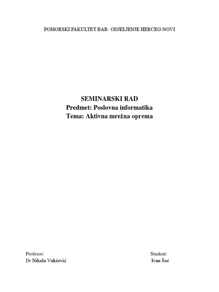 Informatika Seminarski | PDF