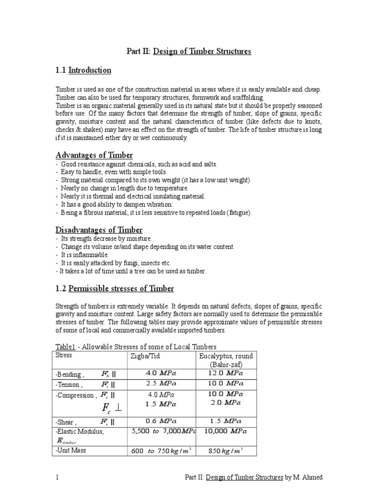 Chapter 7 Timber-Notes | Download Free PDF | Bending | Beam (Structure)
