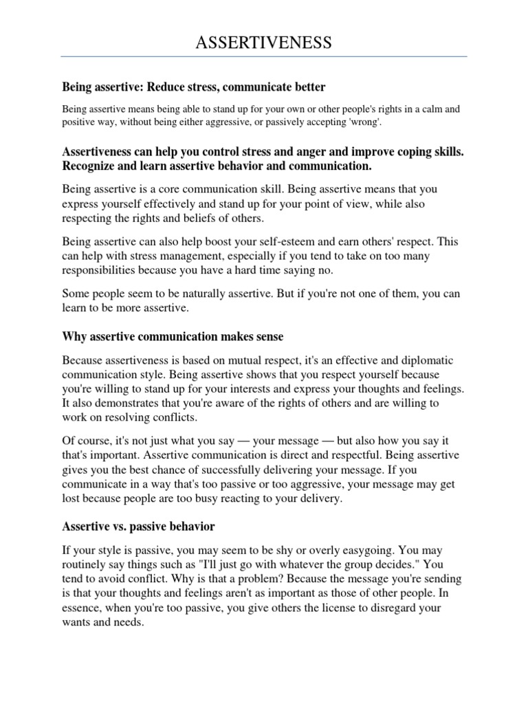 Assertiveness | PDF | Anger | Aggression