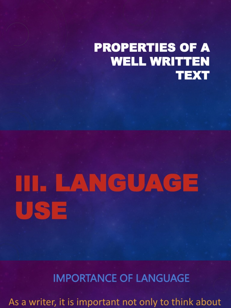 Language Use (Property of A Well Written Text) | PDF | Ambiguity ...