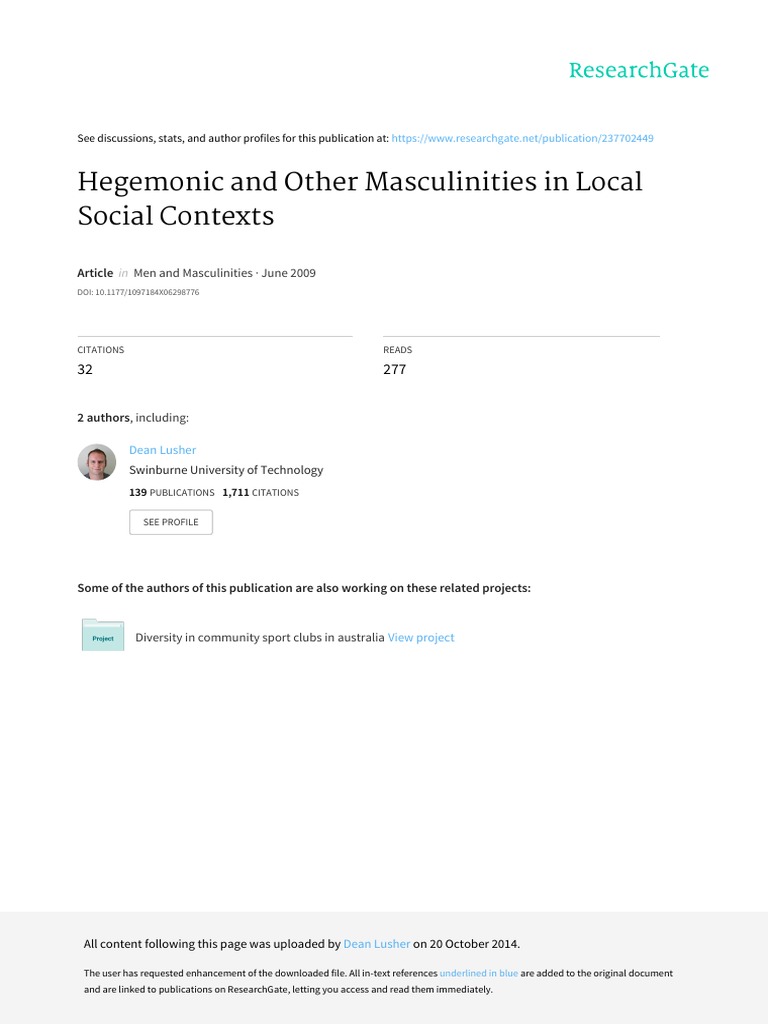 Examining the Interactions Between Hegemonic, Complicit, Subordinate ...