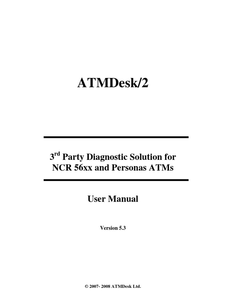 ATMDesk User Manual | PDF | Printer (Computing) | Computer Keyboard