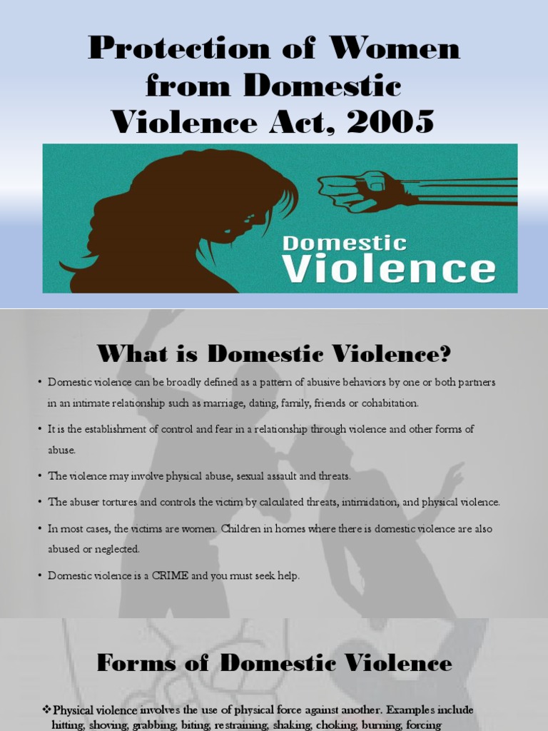 Protection of Women From Domestic Violence Act, 2005 | PDF | Domestic ...