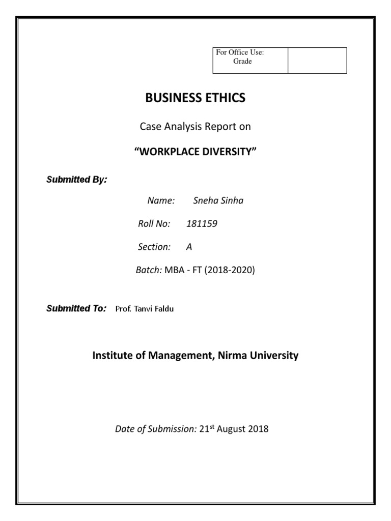 Business Ethics: "Workplace Diversity" | PDF | Diversity (Business ...