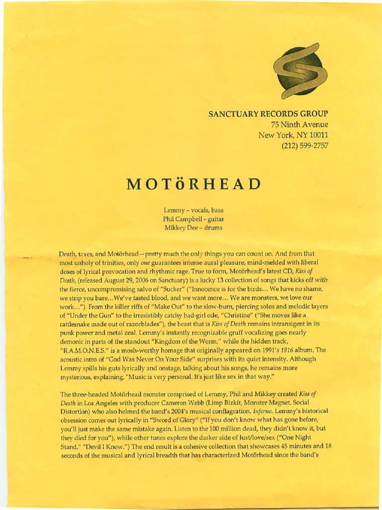 Motorhead PDF | PDF