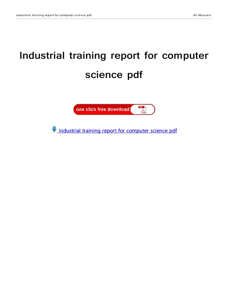 Industrial Training Report For Computer Science PDF | Download Free PDF ...