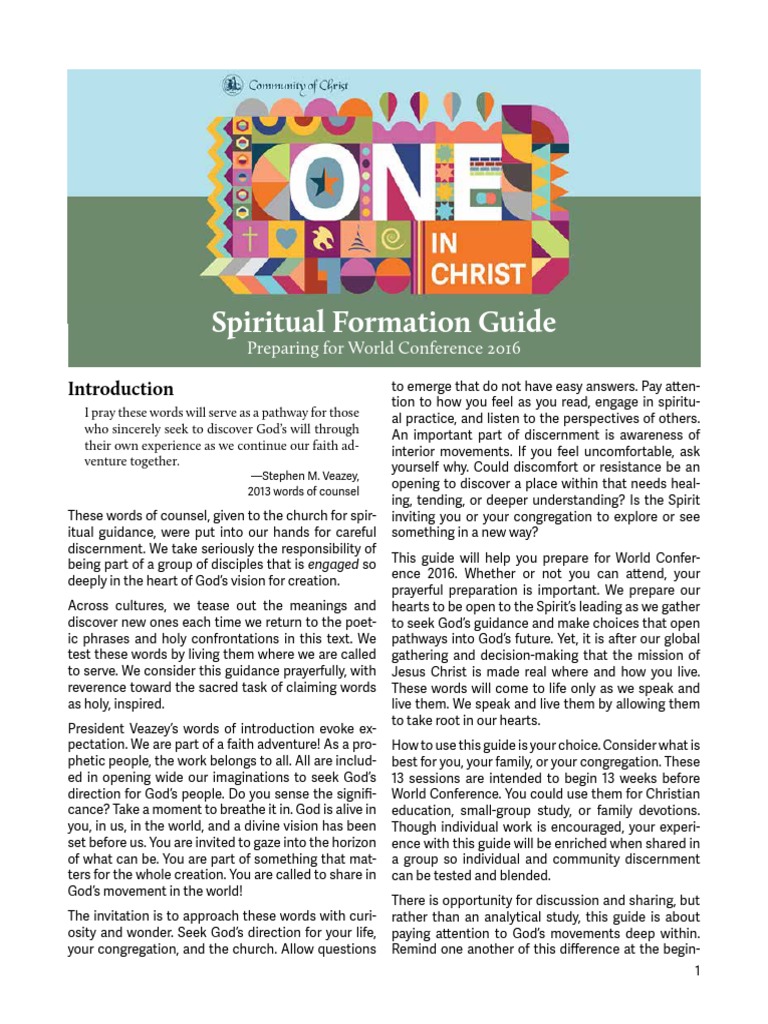 Spiritual Formation Guide: Preparing For World Conference 2016 | PDF ...