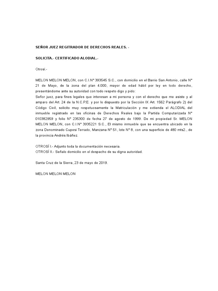 Solicita Alodial | PDF