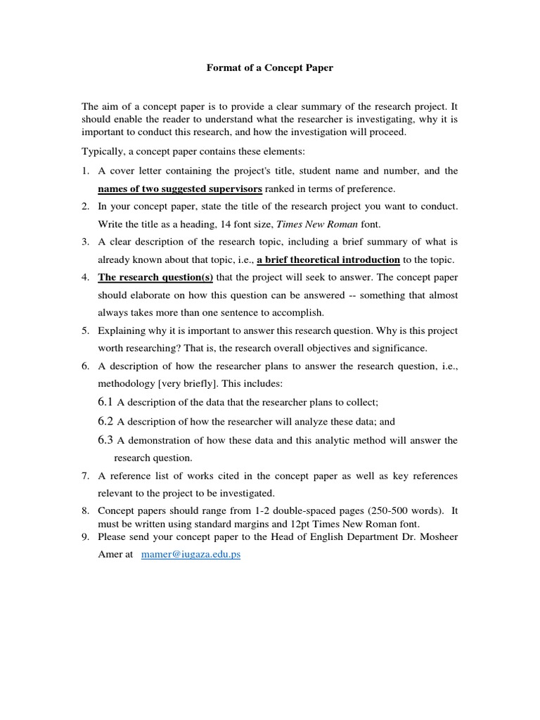 Format of A Concept Paper | PDF | Career & Growth | Art