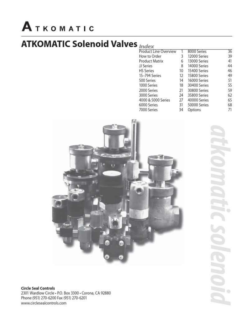 P Info Atkomatic Solenoid Valves Catalog | PDF | Valve | Liquids