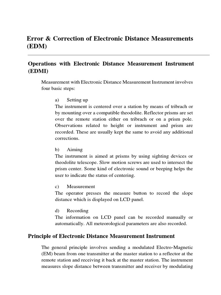 Error And Correction Edm Pdf Refraction Waves