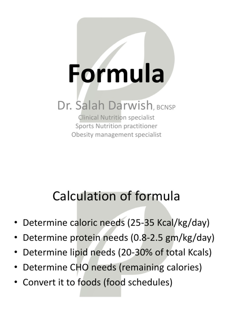 A Comprehensive Guide to Calculating Nutrition Formulas for Weight Loss ...