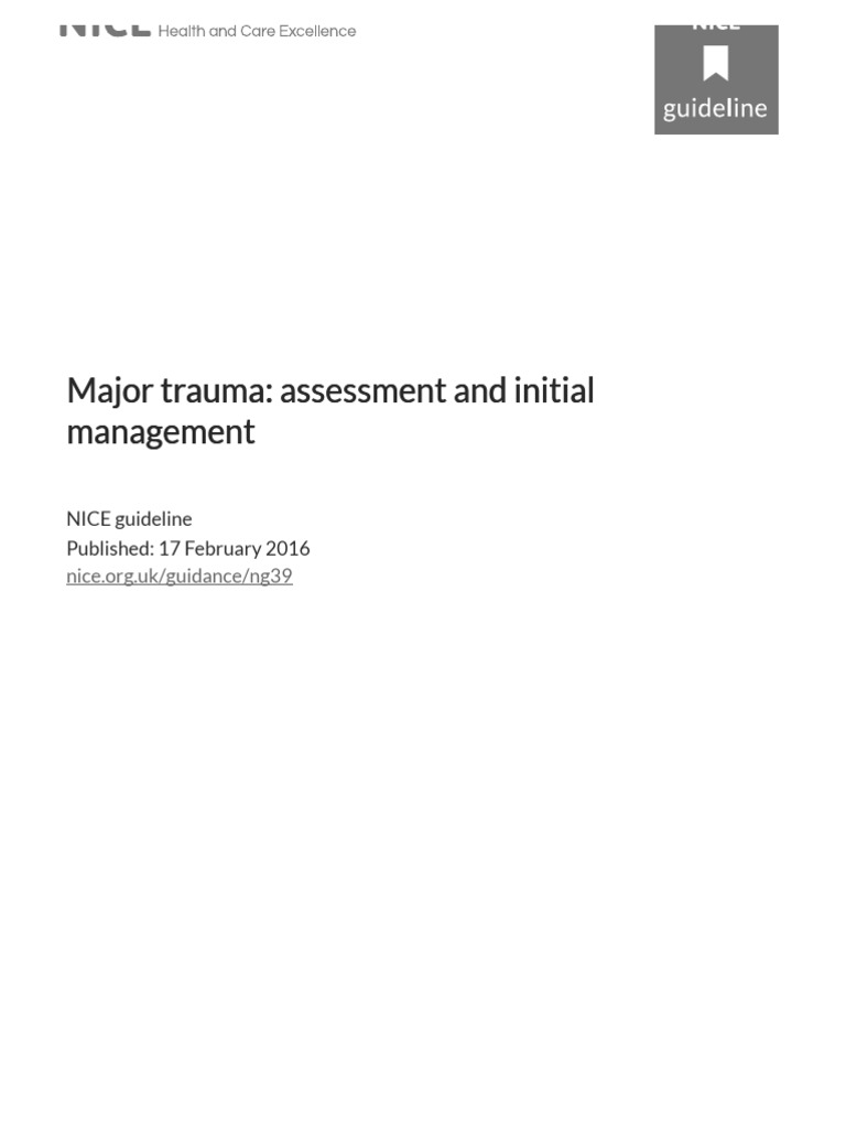 Trauma | PDF | Major Trauma | Emergency Department
