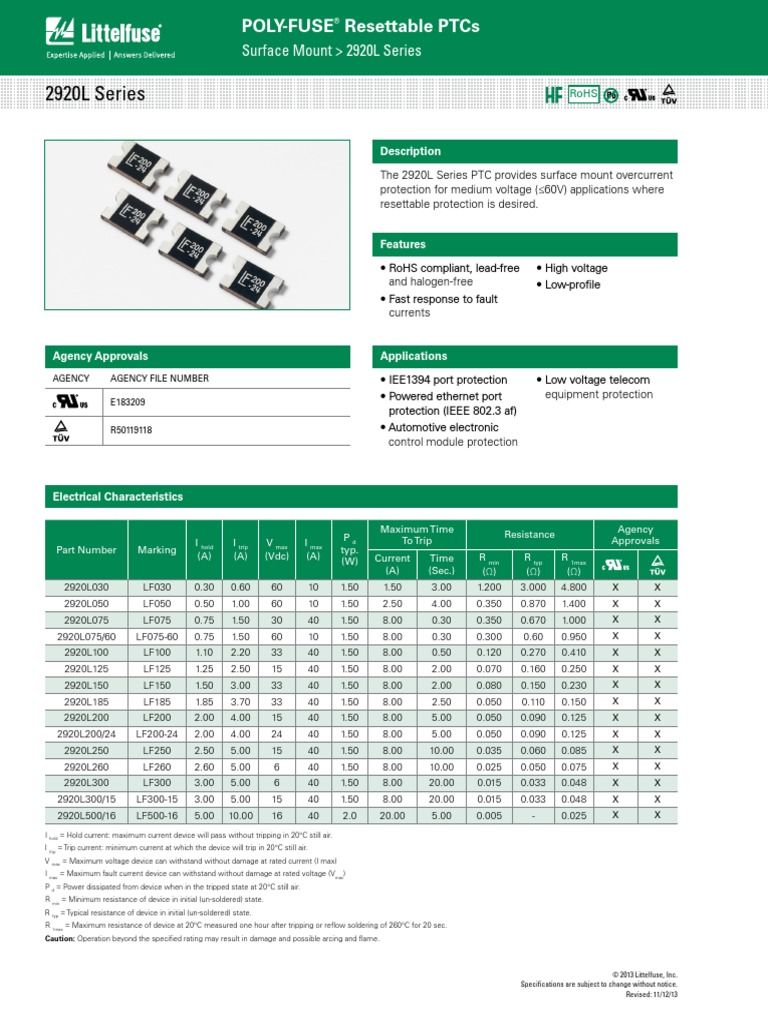 Surface Mount 2920L Series | Download Free PDF | Electricity ...