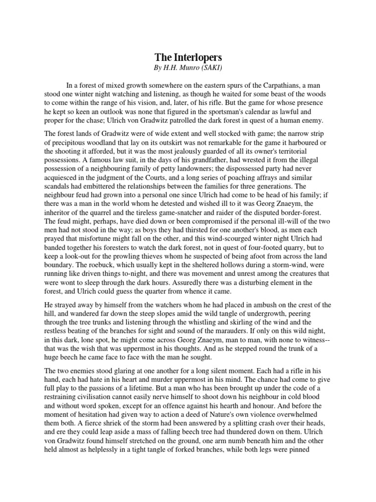 English Lit. The Interlopers | PDF | Saki