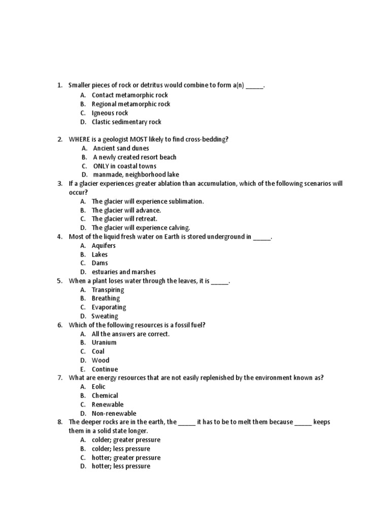 Smaller Pieces of Rock or Detritus Would Combine To Form A | PDF ...