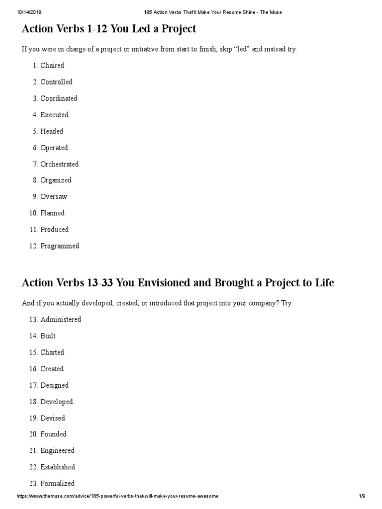 185 Powerful Action Verbs to Highlight Your Accomplishments and Make ...