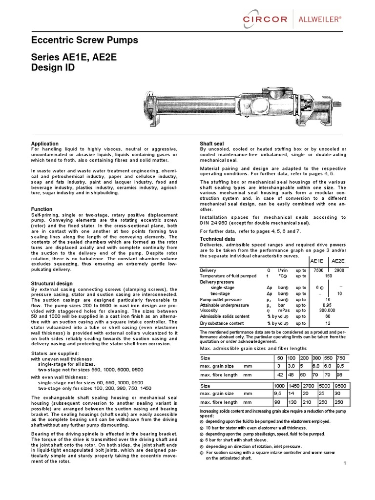 Bombas Allweiler | PDF | Bearing (Mechanical) | Pump