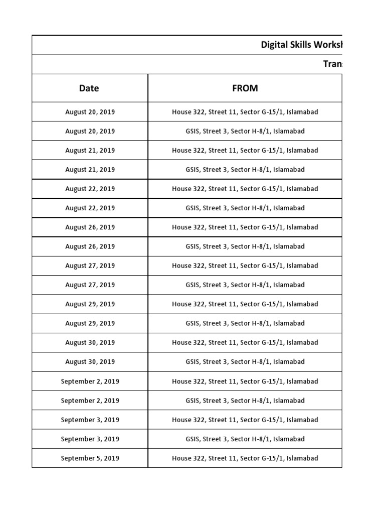 DSW Transportation Expenses Form.. | PDF | Islamabad | World Politics