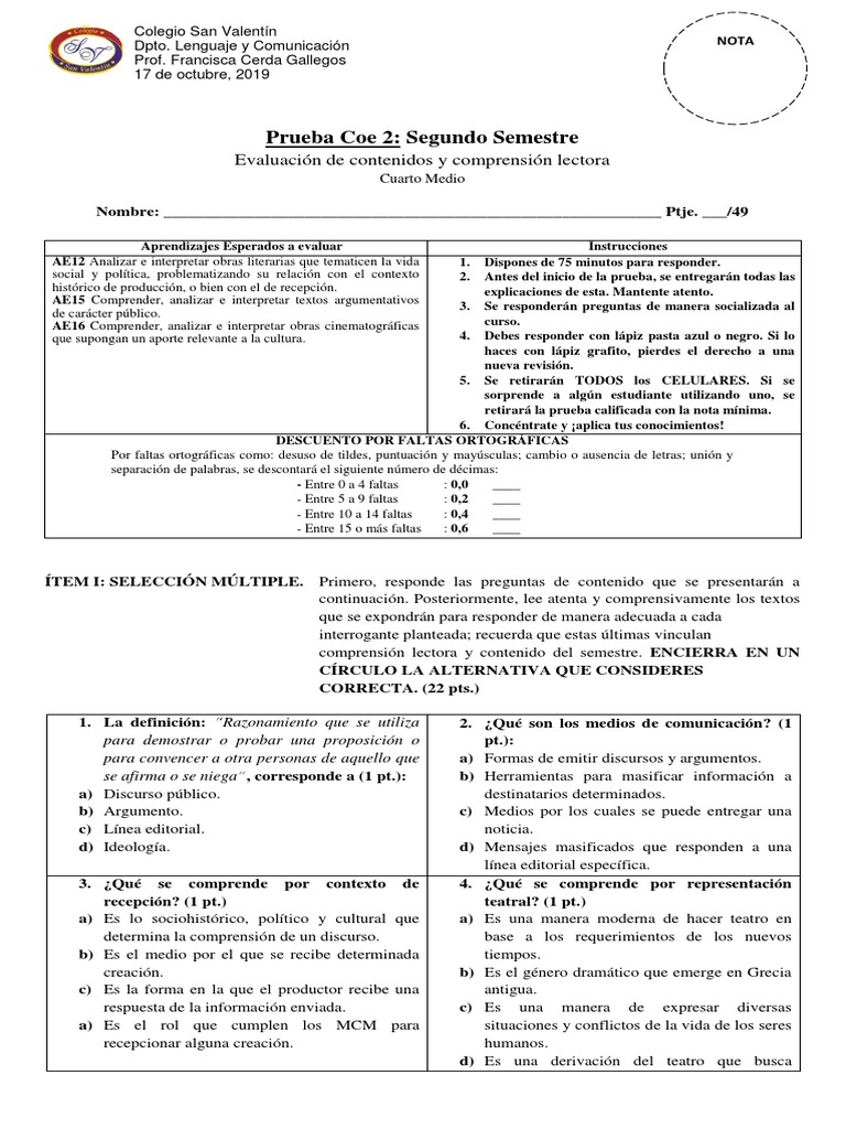 Coe2 - Cuarto - Ss | PDF | Teatro | Ideologías