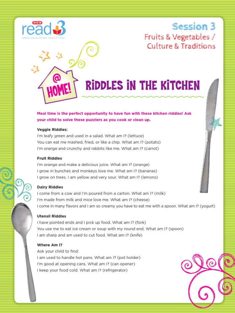 Riddles in The Kitchen: Week 2 Session 3 | PDF