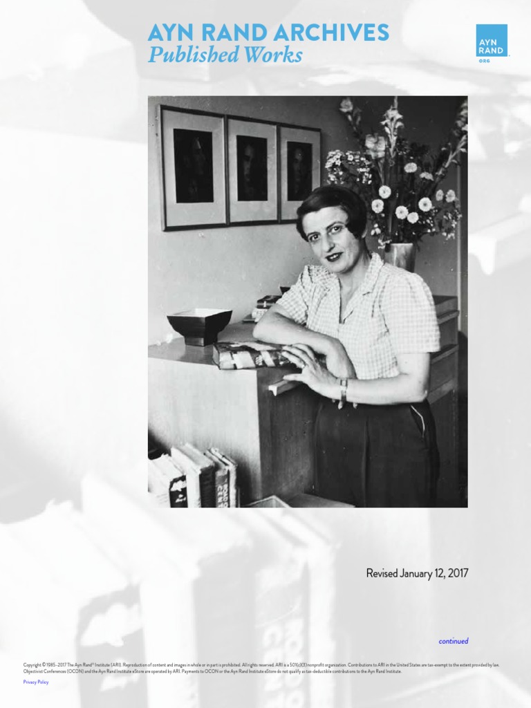 Ayn Rand Archives | PDF | Objectivism (Ayn Rand) | Philosophy