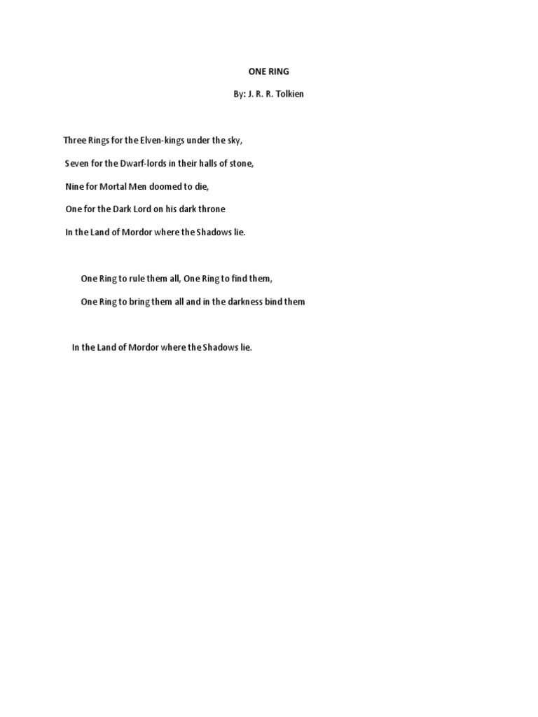 Poems | PDF | Dwarf (Middle Earth) | Elf (Middle Earth)