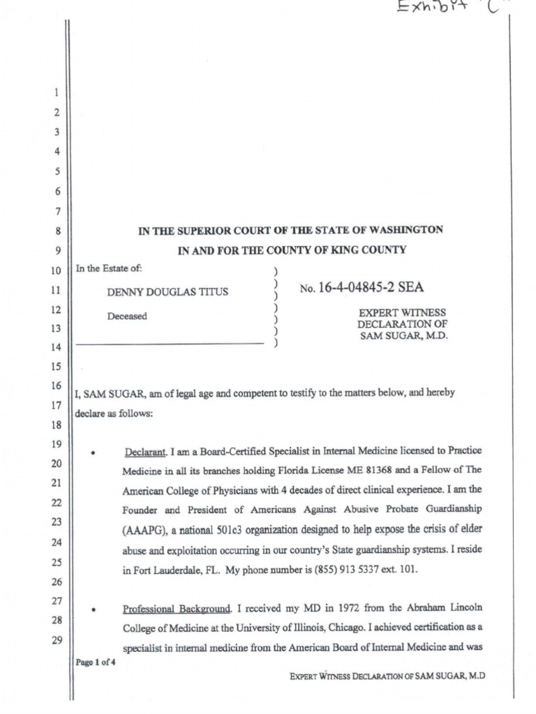 Dr. Sam Sugar Declaration | PDF