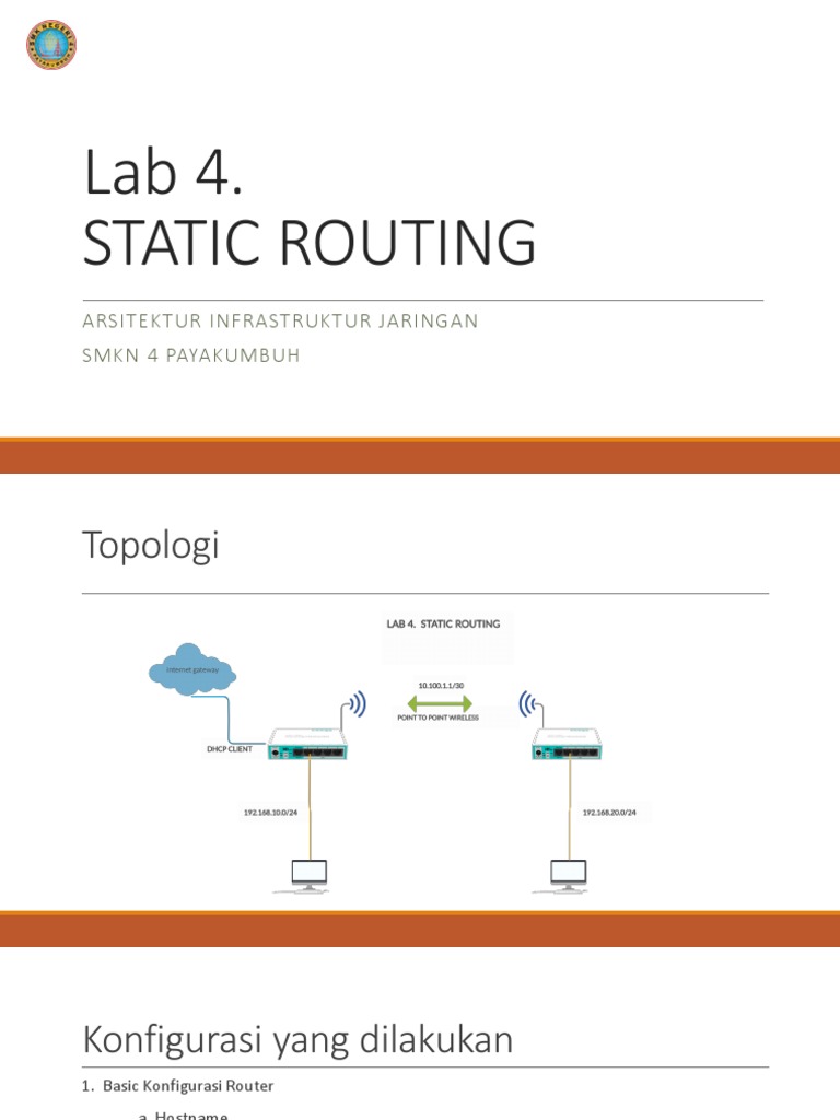 Lab 4 Static Routing | PDF