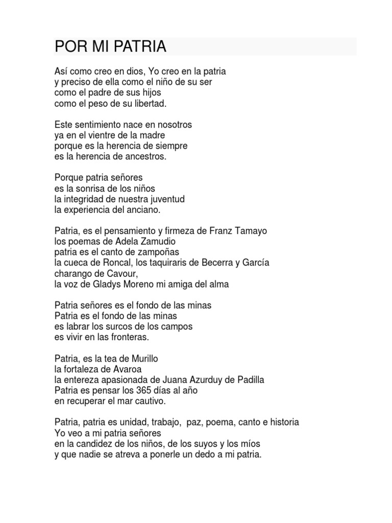 Por Mi Patria | PDF