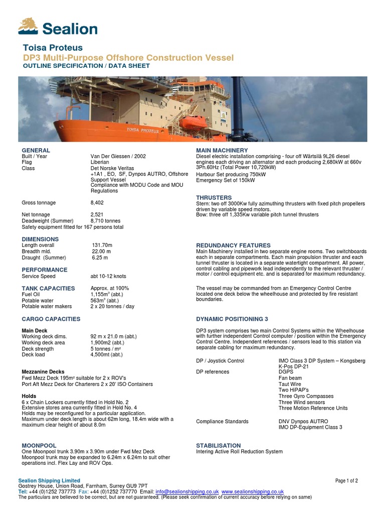 Data Sheet | PDF | Marine Propulsion | Shipping