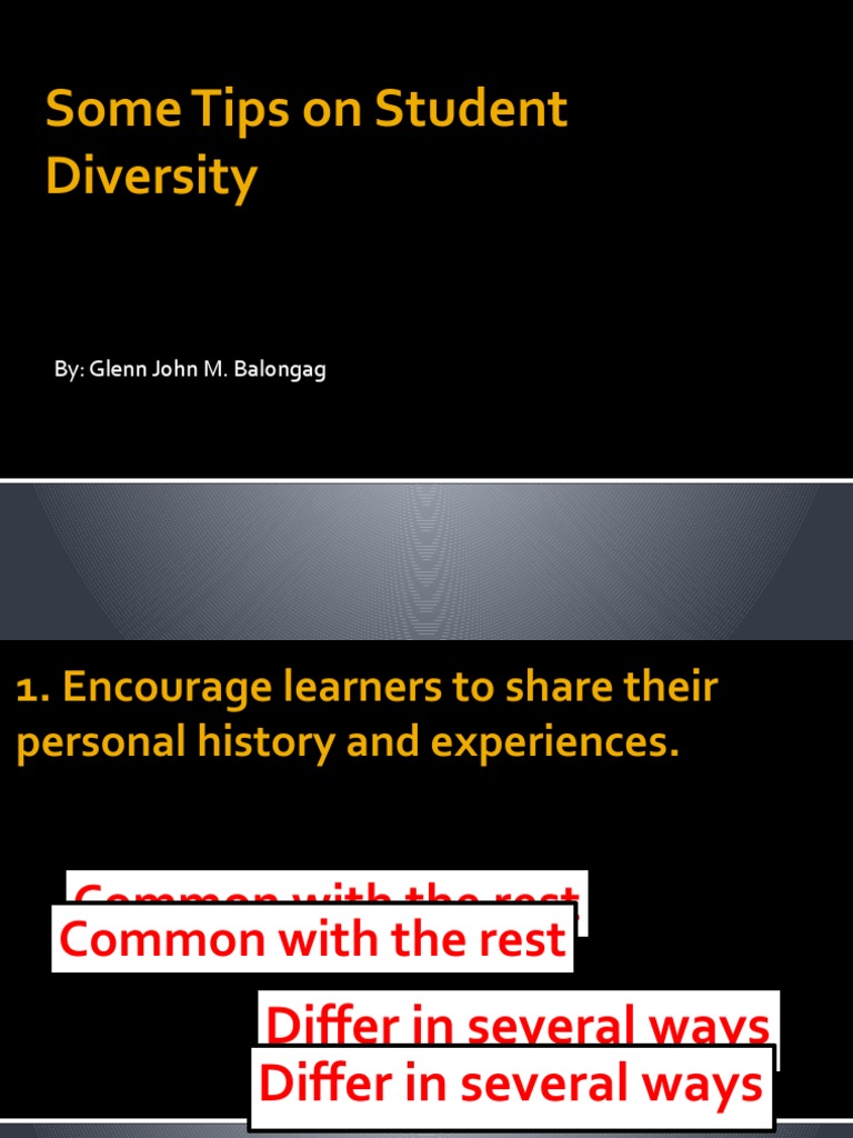 Tips for Embracing Student Diversity | PDF | Learning Styles ...