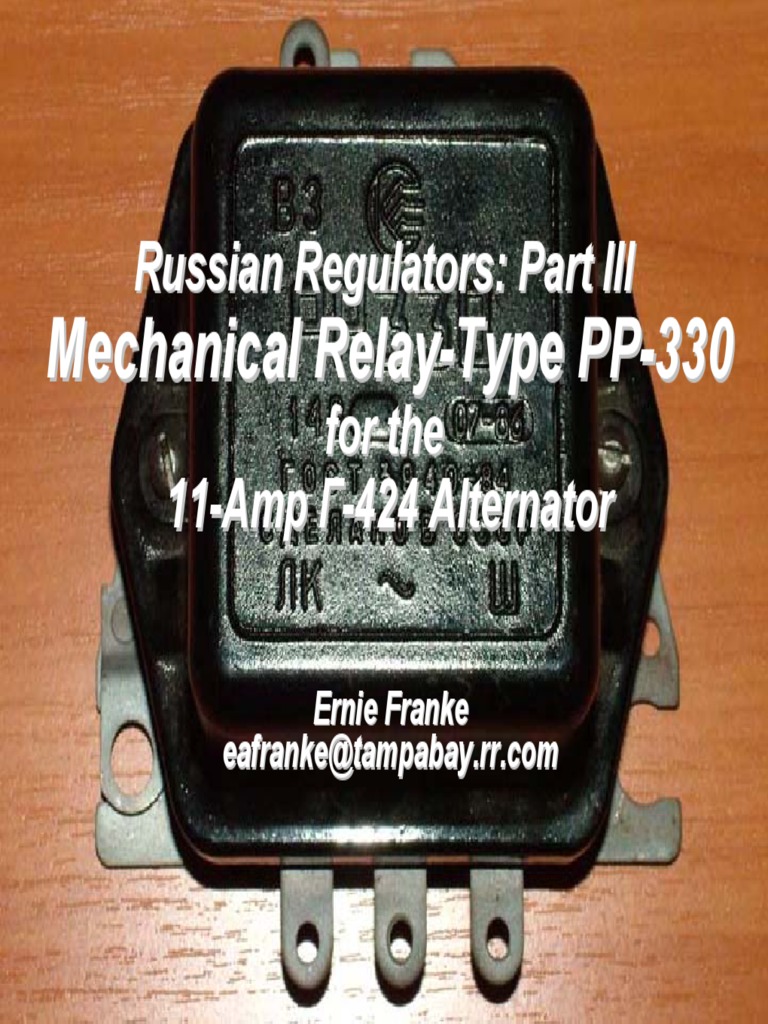 A Detailed Explanation of the PP-330 Relay-Type Voltage Regulator and ...