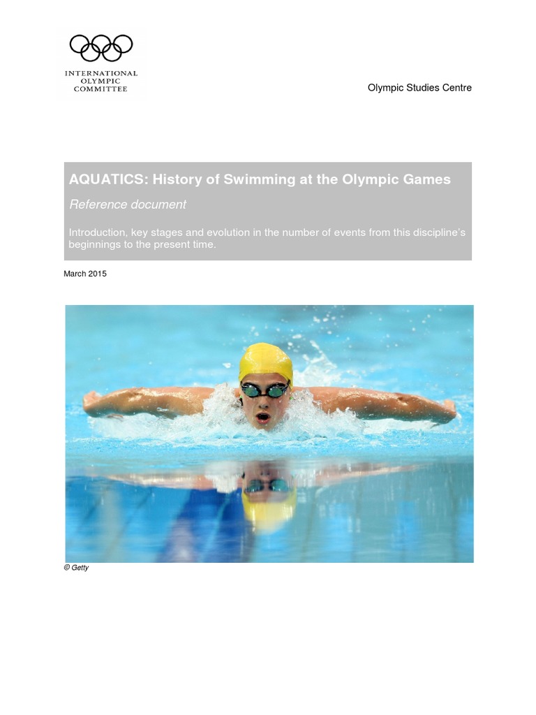 AQUATICS: History of Swimming at The Olympic Games: Reference Document ...