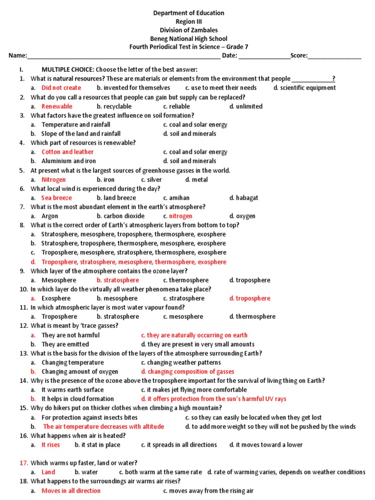 4th Quarter Science | PDF | Solar Eclipse | Atmosphere Of Earth