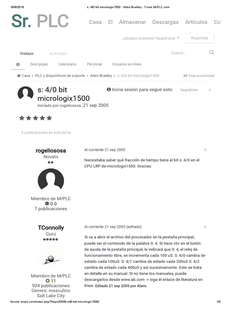 S - 4 - 0 Bit Micrologix1500 - Allen Bradley PDF | PDF | Poco | Unidad ...