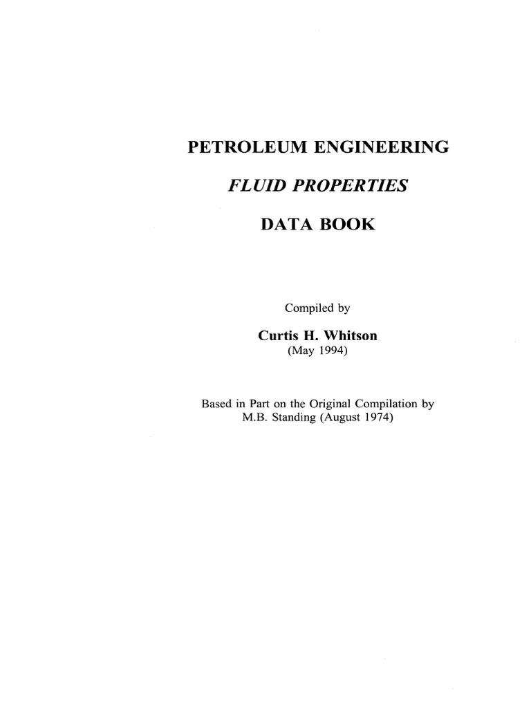 Petroleum Engineering Fluid Properties - Data Book | PDF | Gases | Liquids