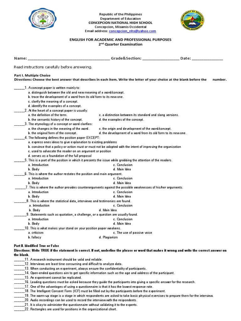 EAPP 2nd Quarter | PDF | Cognition | Epistemology