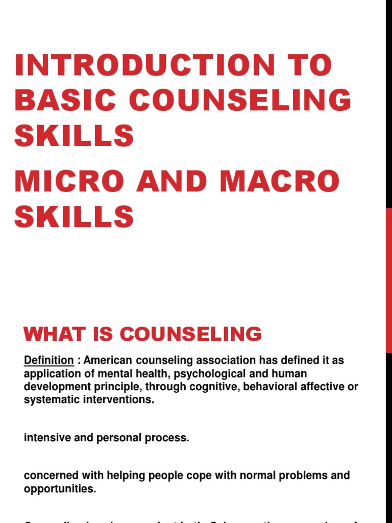 Micro and Macro Skills in Counseling | PDF | Psychotherapy | Empathy