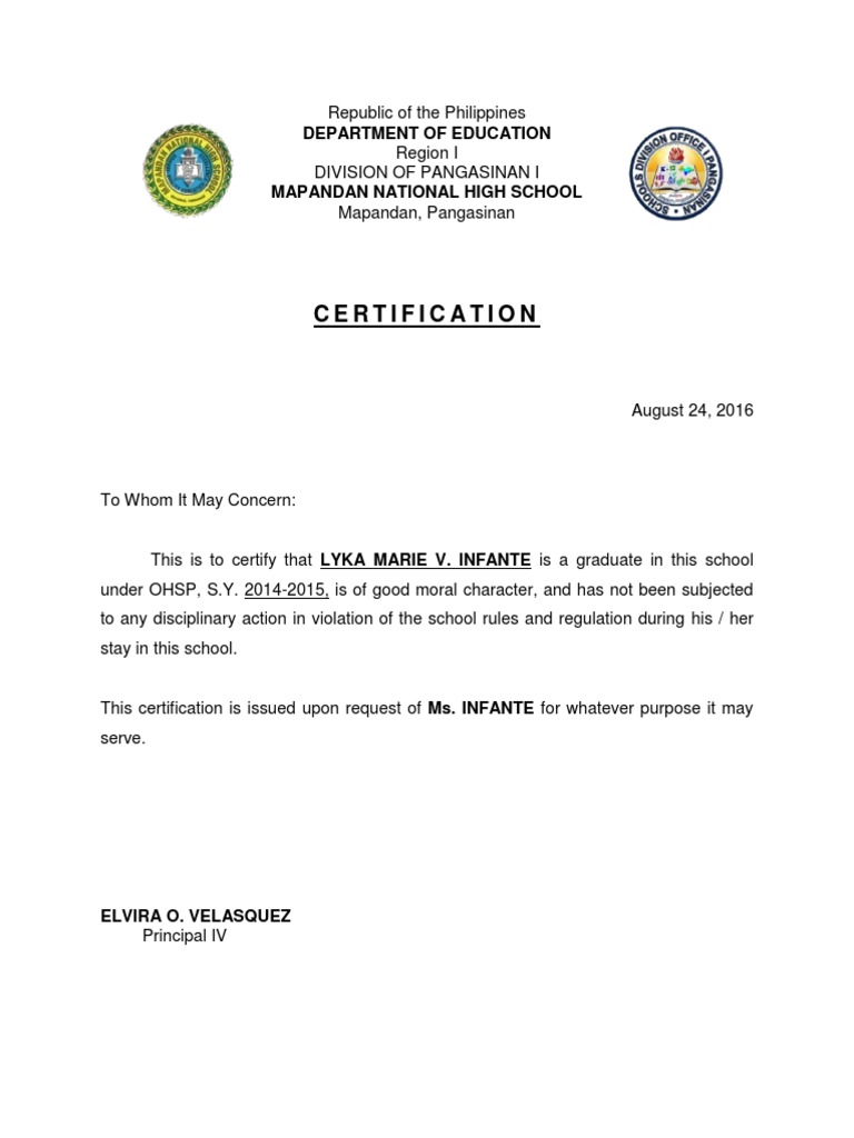 Certification: Department of Education | PDF | Government | Learning