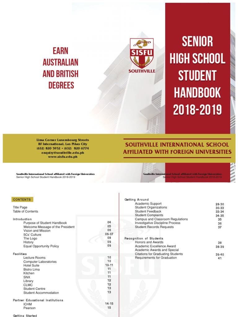 Shs Handbook Sisfu18-19 | PDF | Fee | Identity Document