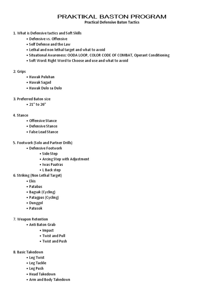 Practical Defensive Baton Tactics | PDF