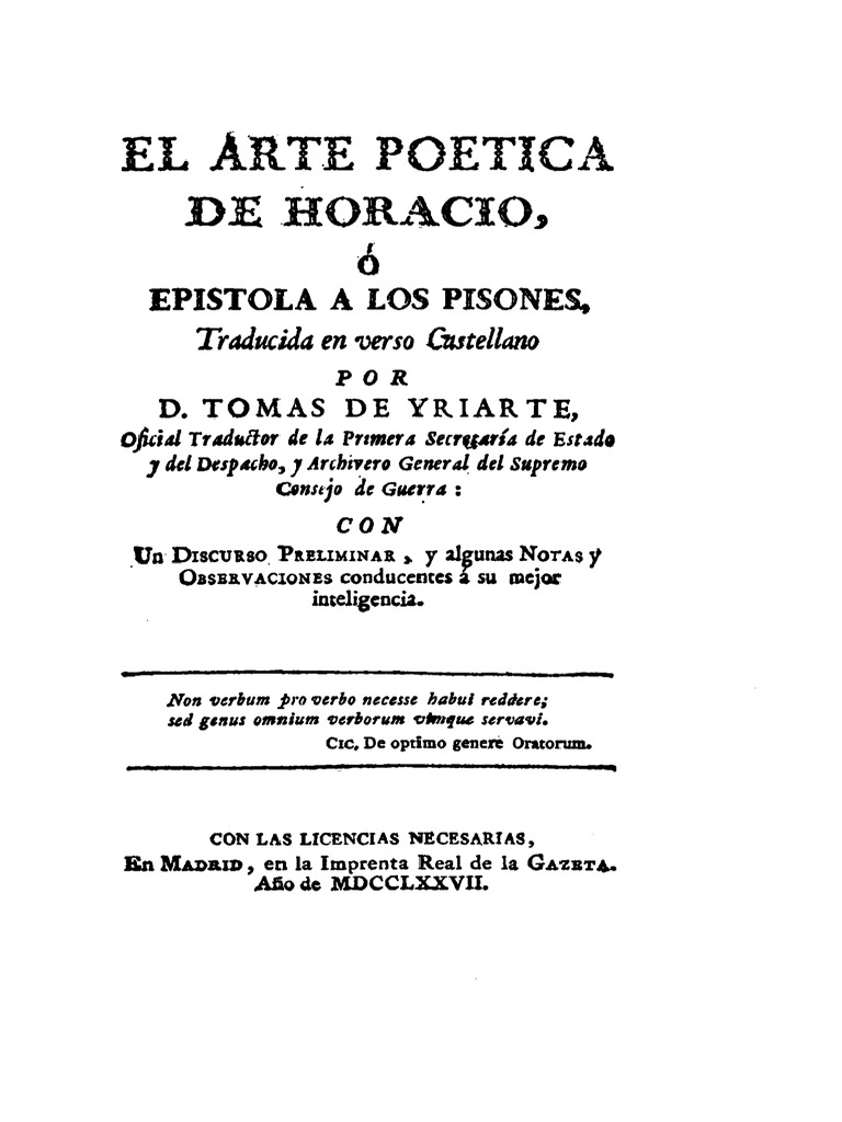 Ars Poetica - Horacio PDF | PDF
