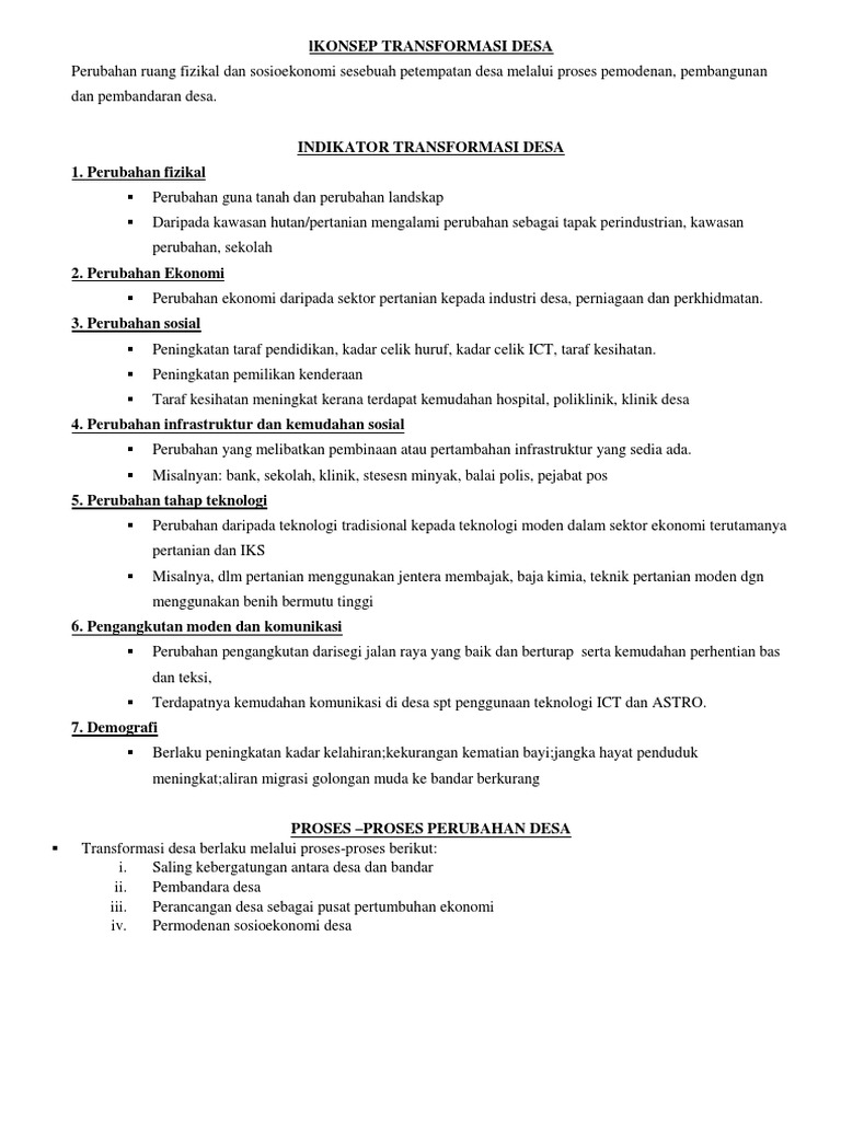 Konsep Transformasi Desa | PDF