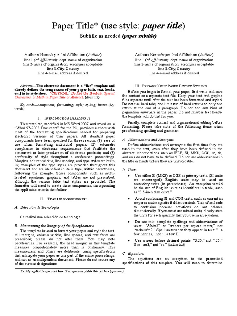 Paper Title (Use Style: Paper Title) : Subtitle As Needed (Paper ...