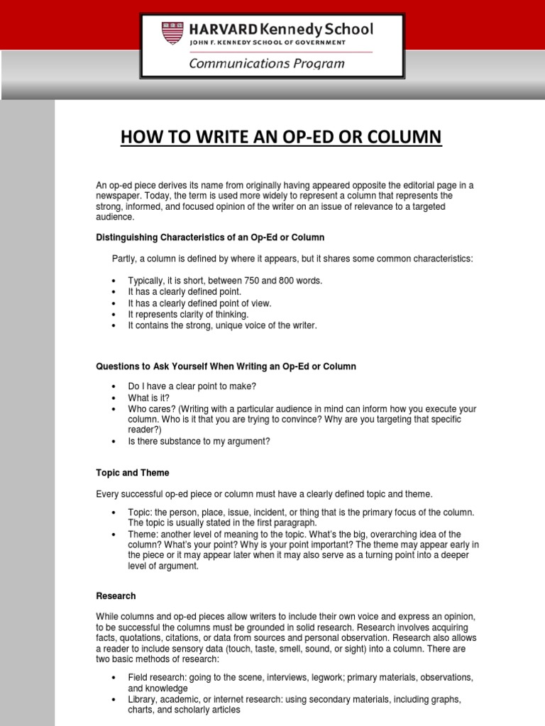 Writing Effective Op-Ed Pieces | PDF | Writers | Communication