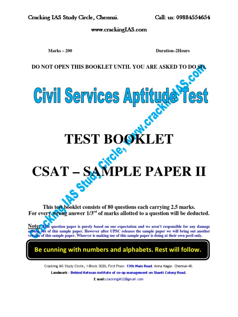 CSAT Sample Paper II - Cracking IAS Chennai | PDF | Biofuel | Energy ...