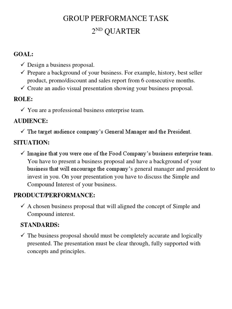 Group Performance Task | PDF | Rubric (Academic) | Teaching Mathematics