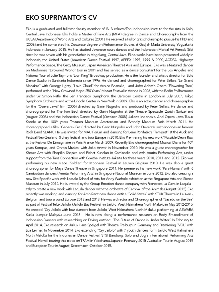 Eko Supriyanto CV - 2015 PDF | PDF | Java | Indonesia