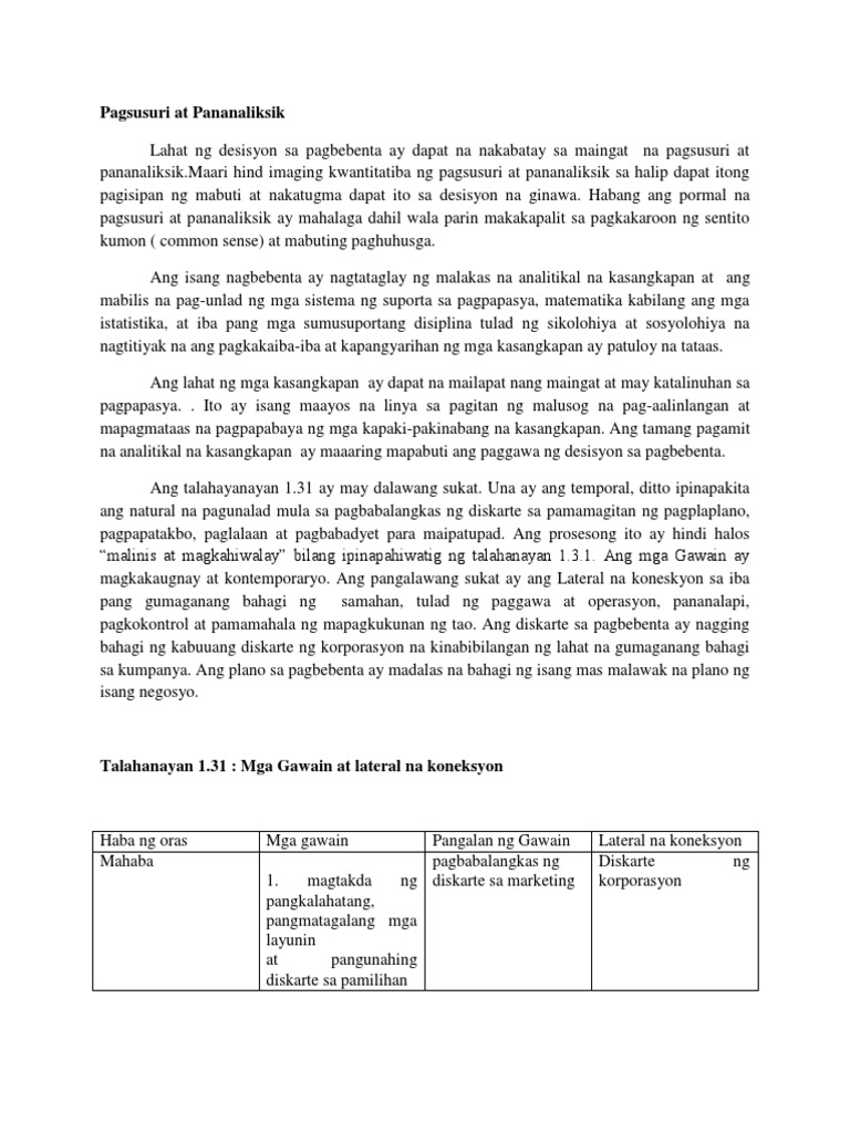 Pagsusuri at Pananaliksik